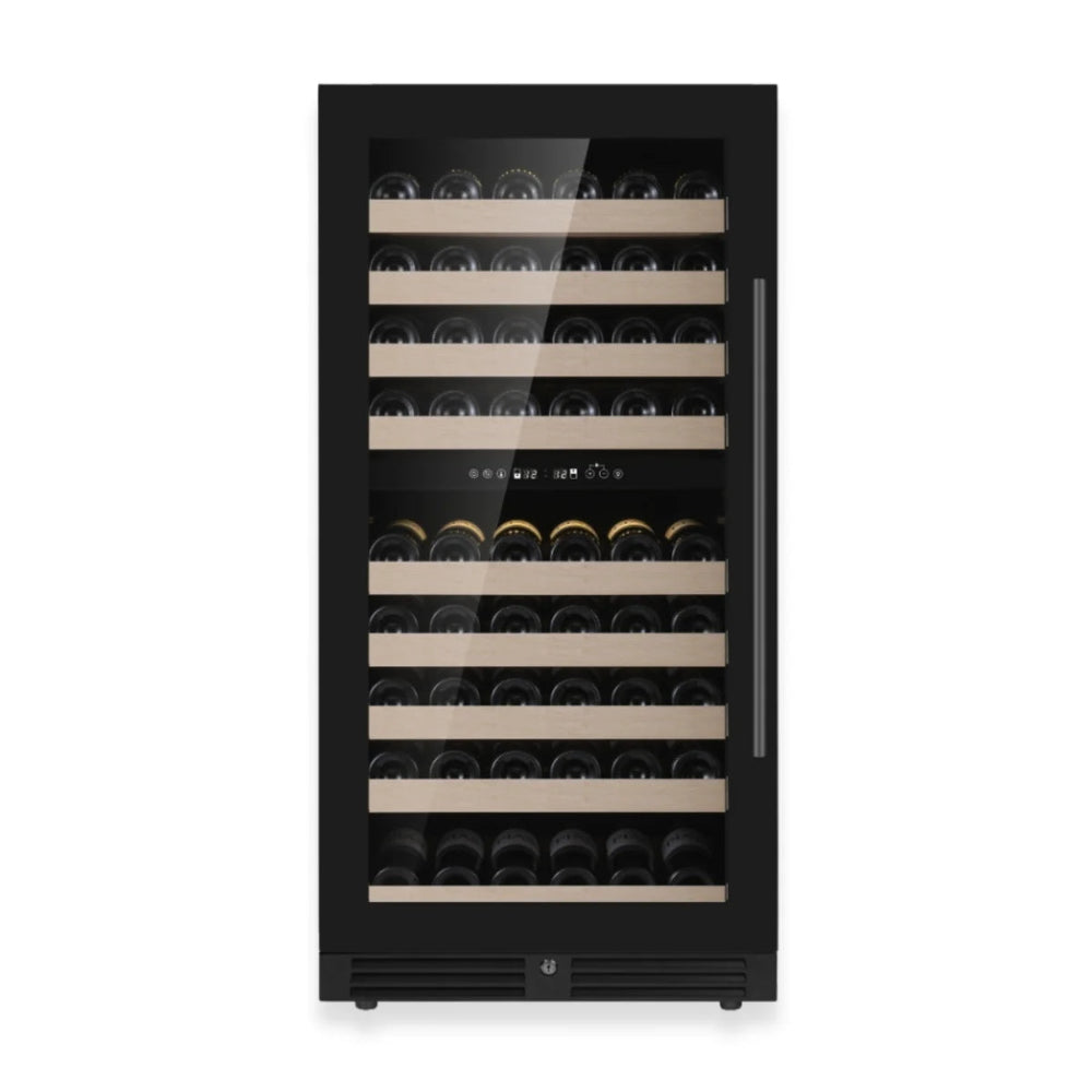 KingsBottle 47" -91 Bottle- Dual Zone Wine Cooler – Black, Left Hinge ...